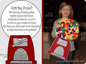 100th Day of School Project Gumball Machine (+ Free Printable)
