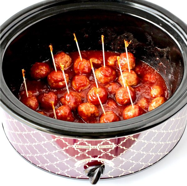 Easy Crockpot Meatballs (3 Ingredients!)